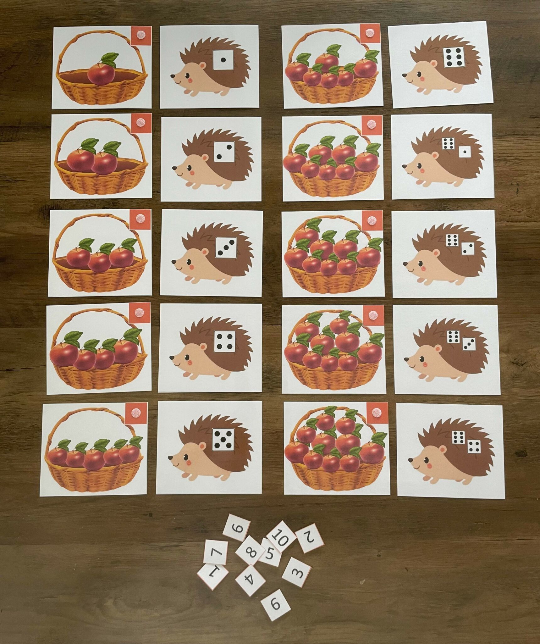 Dénombrement de pommes : chiffres et constellations de dés – Apprendre ...