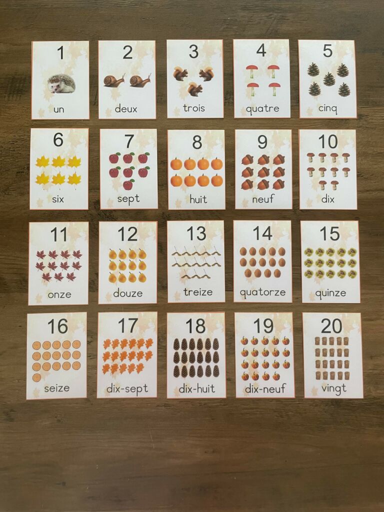 Cartes chiffres d’automne – Apprendre Simplement