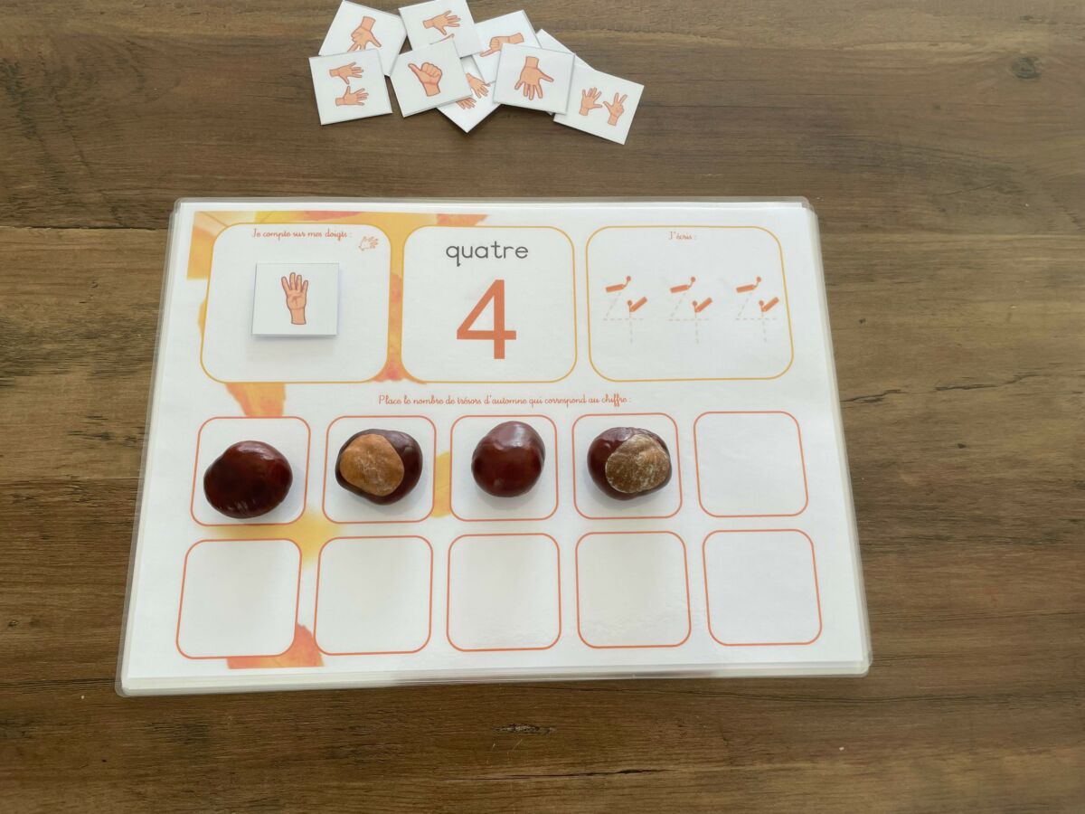 Fiches chiffres et dénombrement d’automne – Apprendre Simplement