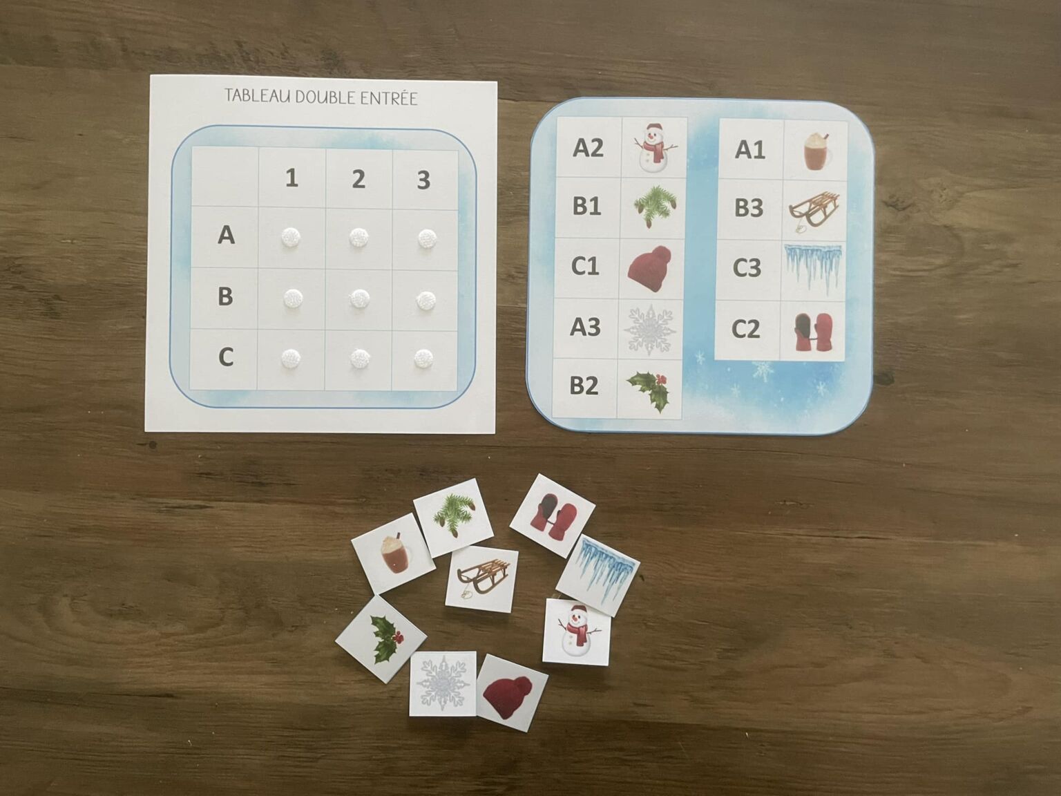 Tableau double entrée hiver – Apprendre Simplement