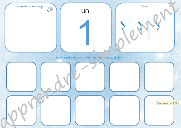 Fiches Chiffres, Ecriture Et Dénombrement D’hiver – Apprendre Simplement