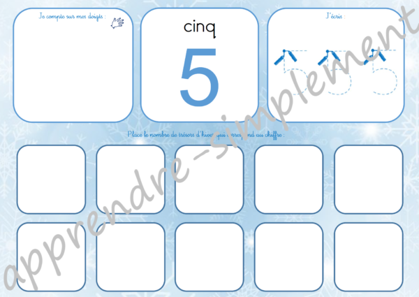 Fiches Chiffres, Ecriture Et Dénombrement D’hiver – Apprendre Simplement