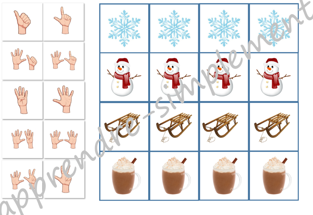 Fiches Chiffres, Ecriture Et Dénombrement D’hiver – Apprendre Simplement