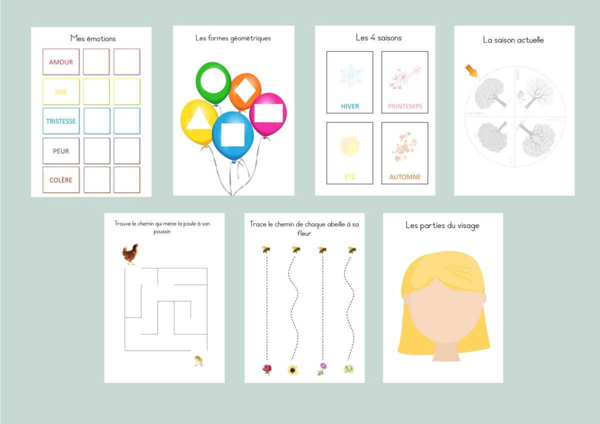 Livret d’activité ” vers la maternelle “ – Apprendre Simplement