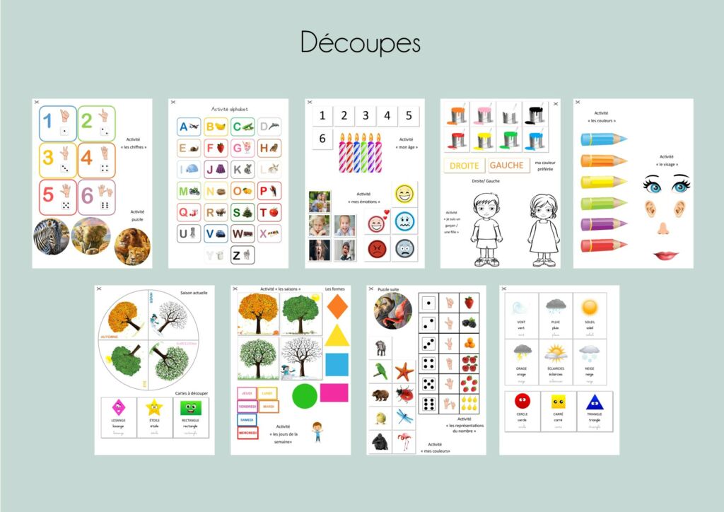 Livret d’activité ” vers la maternelle “ – Apprendre Simplement