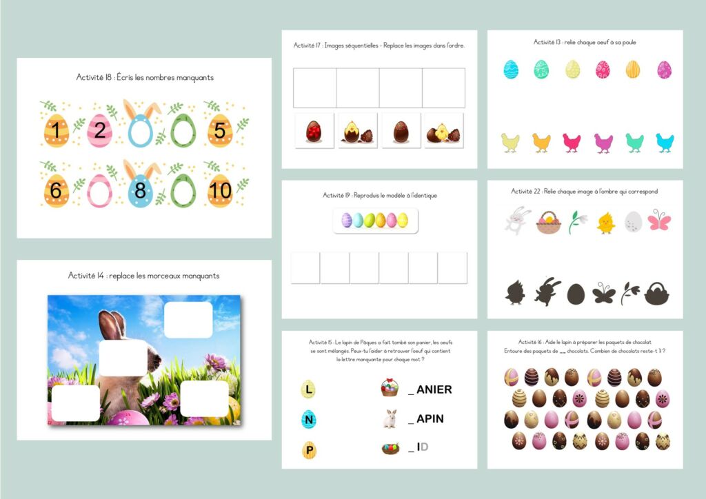 Livret d’activité de Pâques – Apprendre Simplement