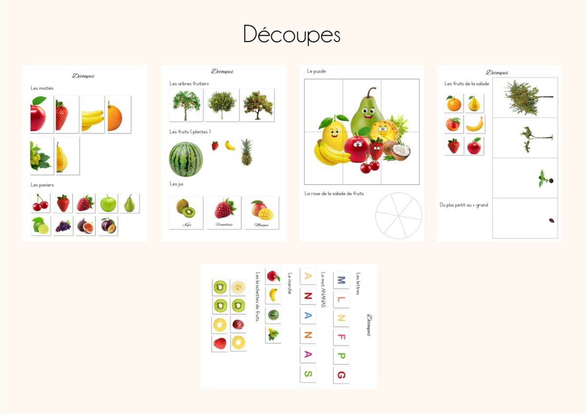 Livret d’activités “les fruits” – Apprendre Simplement